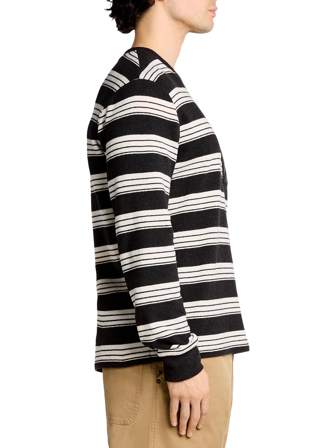 MONCLER chest pocket stripe crewneck shirt